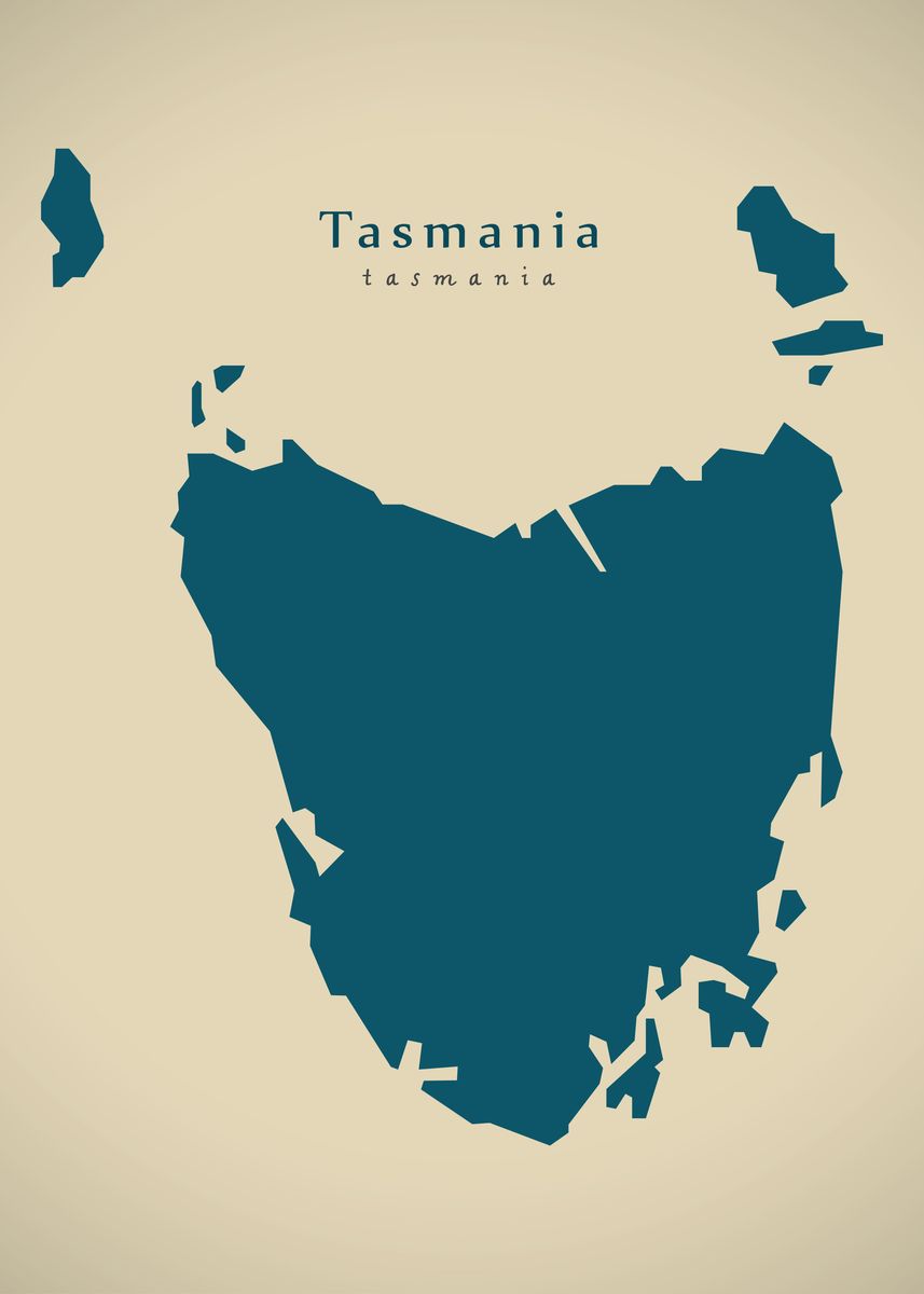'Tasmania Australia map' Poster, picture, metal print, paint by Ingo ...