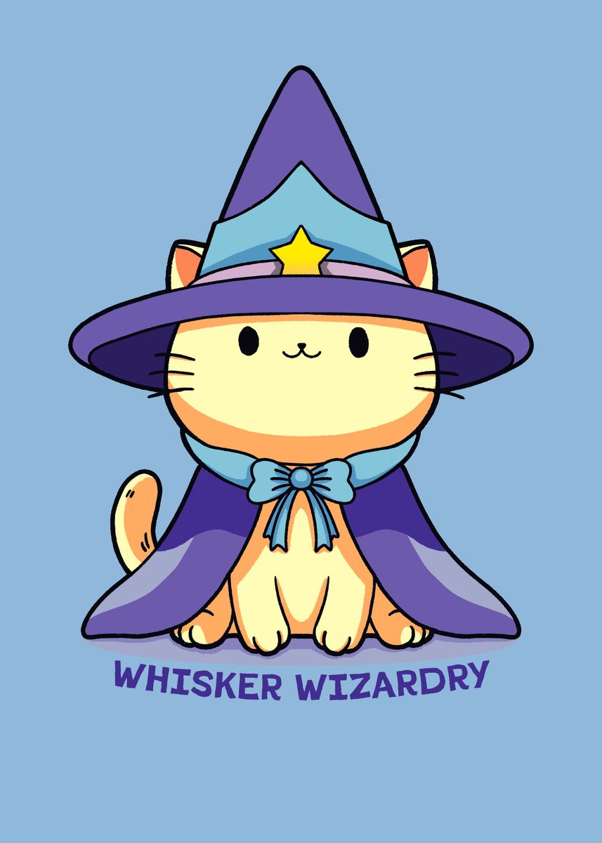 'Whisker Wizardry' Poster, picture, metal print, paint by Fanfreak ...