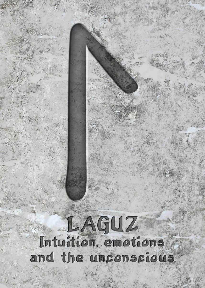 'Laguz Rune Symbols' Poster, picture, metal print, paint by ...