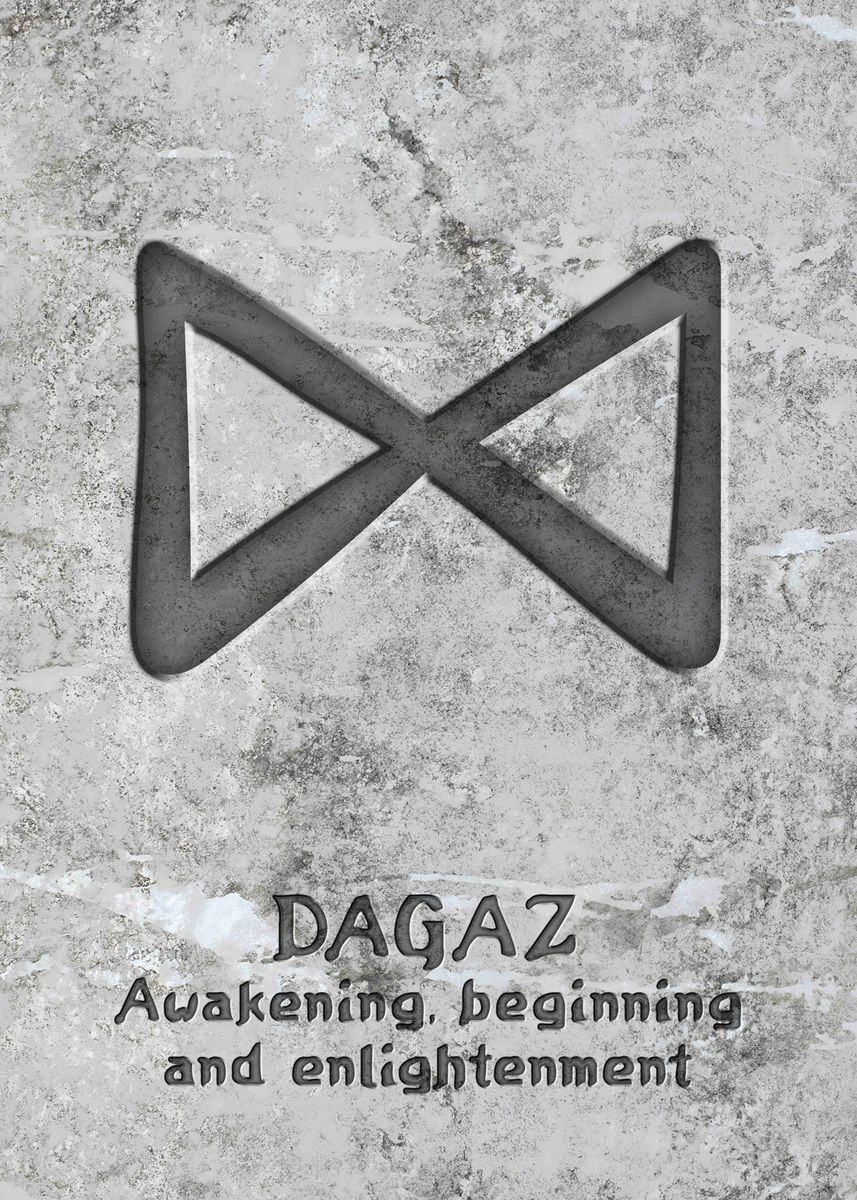 'Dagaz Rune Symbols' Poster, picture, metal print, paint by BlueCloverTrends | Displate
