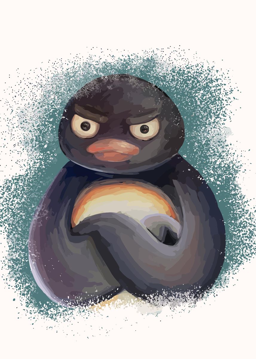 'Noot Noot Pingu' Poster, picture, metal print, paint by Thomas | Displate