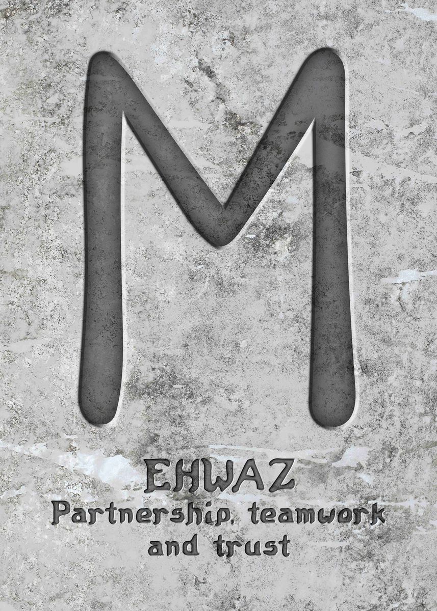 'Ehwaz Rune Symbol' Poster, picture, metal print, paint by ...
