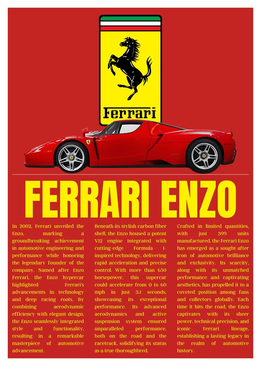 'Ferrari Enzo' Poster, picture, metal print, paint by AquaVision Art ...