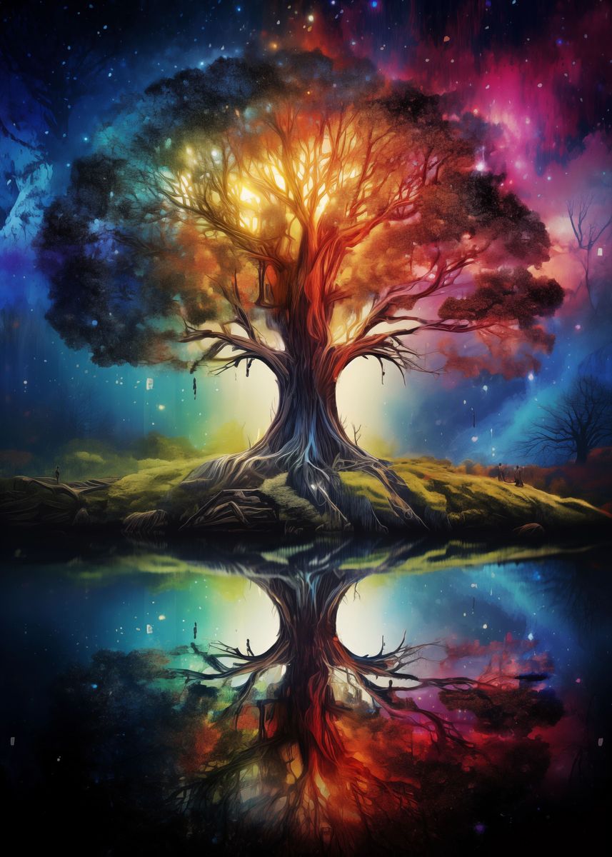 'space of tree' Poster, picture, metal print, paint by Aidan Pena ...