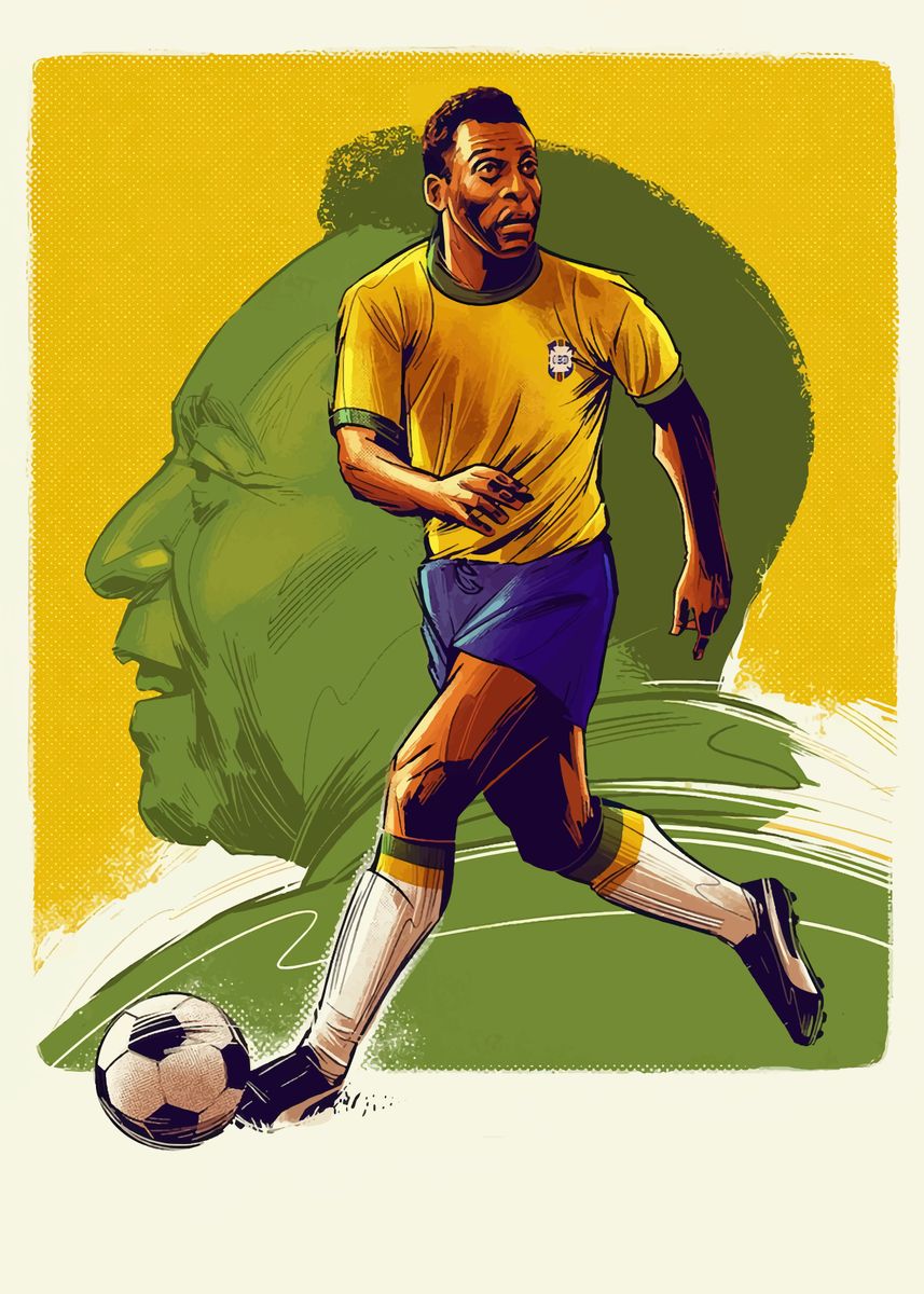 'PELE' Poster, picture, metal print, paint by Bernard Duke | Displate