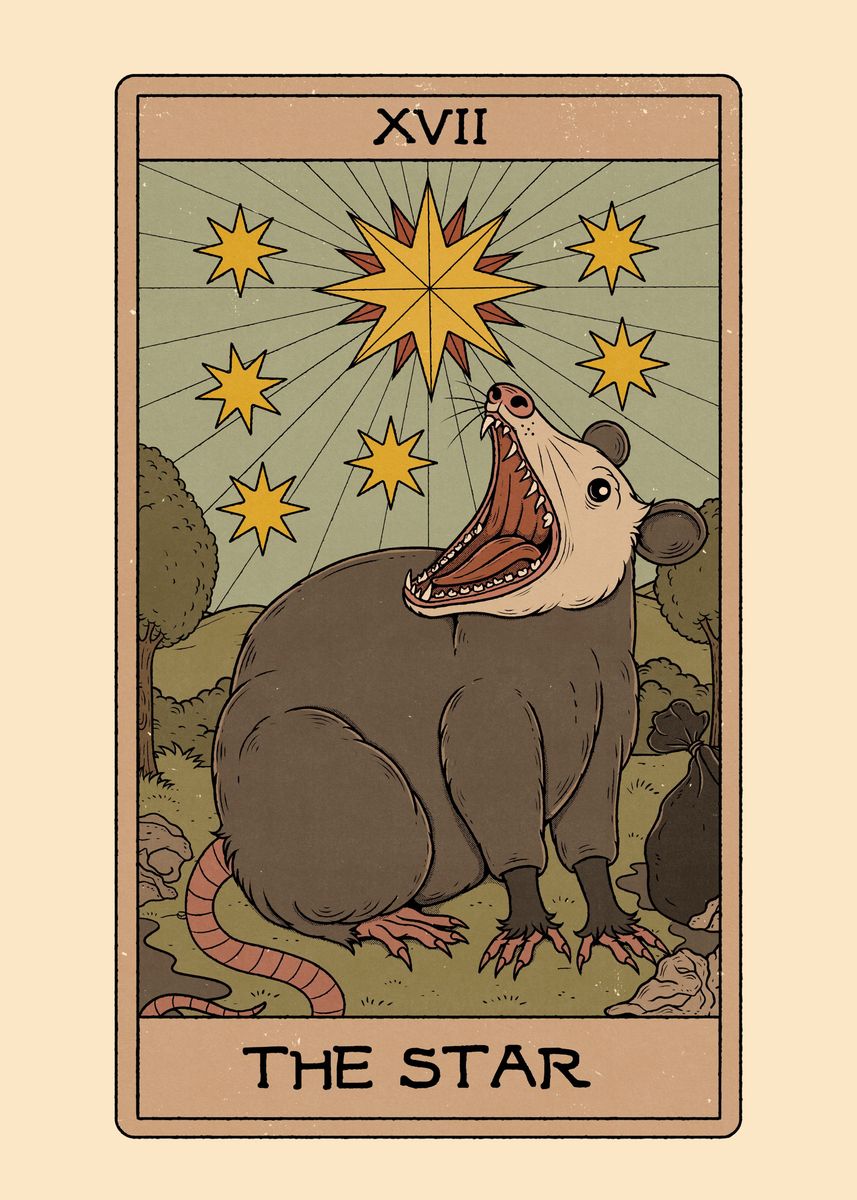 'The Star Possum Tarot' Poster, picture, metal print, paint by Thiago ...