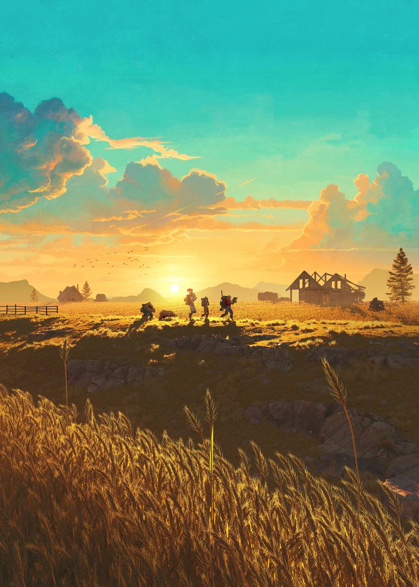 'Golden Fields Quest' Poster, picture, metal print, paint by ...