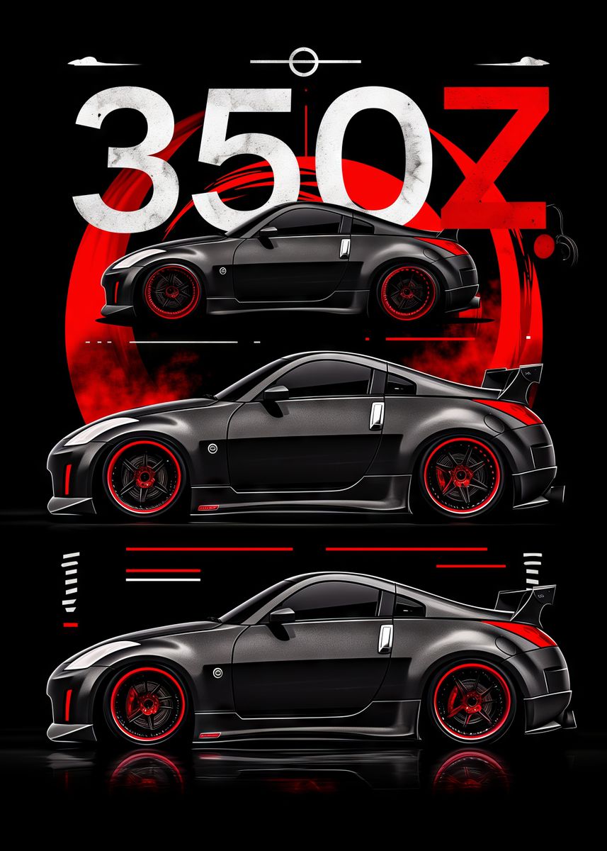 'Nissan 350Z Mastery' Poster, picture, metal print, paint by Vizio ...