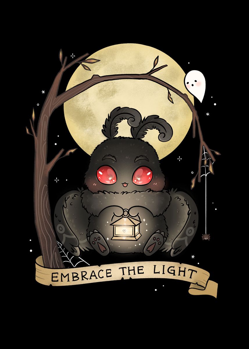 'Embrace The Light Mothman' Poster, picture, metal print, paint by ...