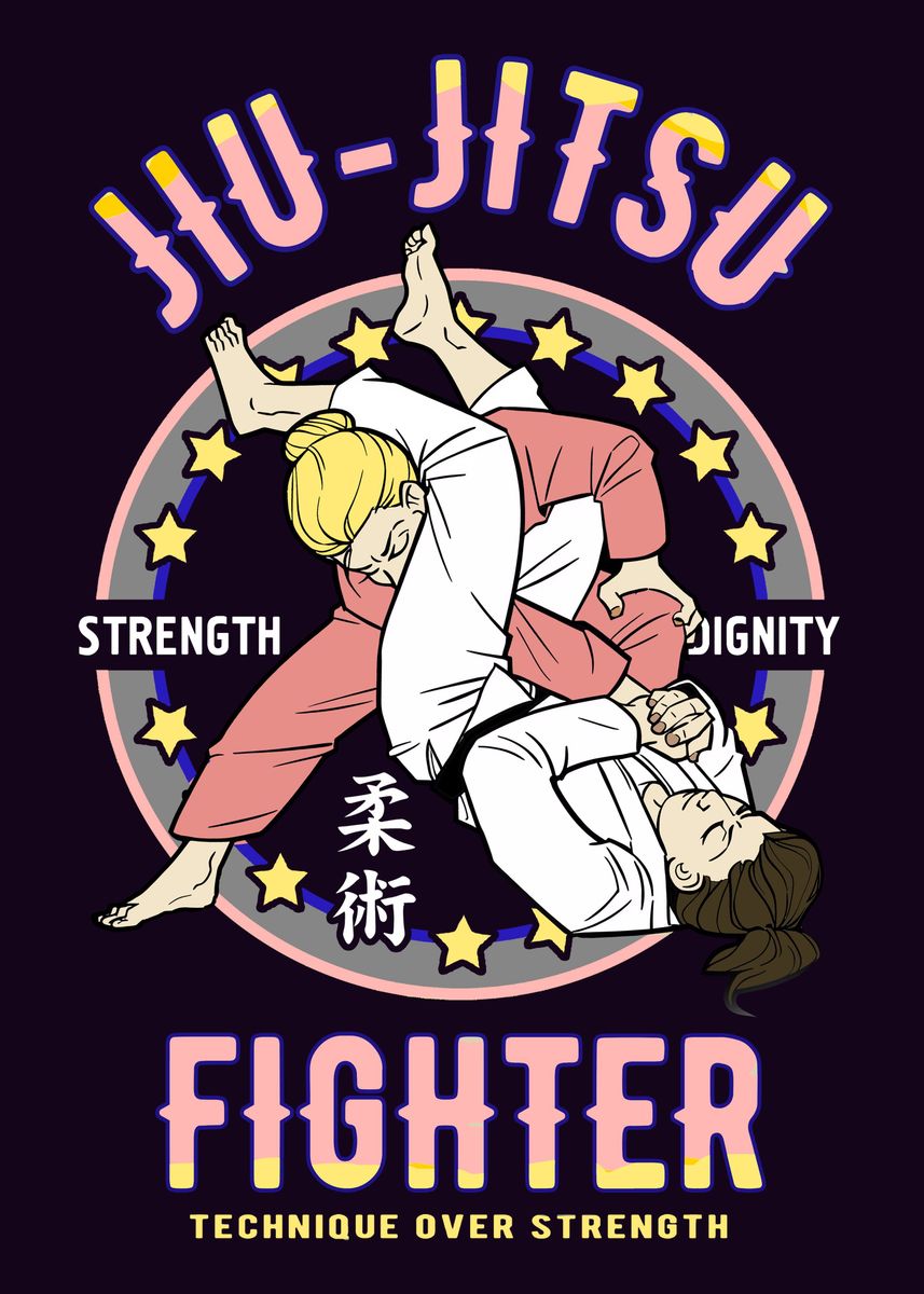 'Jiu Jitsu Women' Poster, picture, metal print, paint by М Dam | Displate