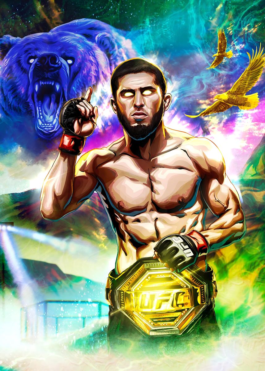 'islam makhachev' Poster, picture, metal print, paint by metro madelyn ...