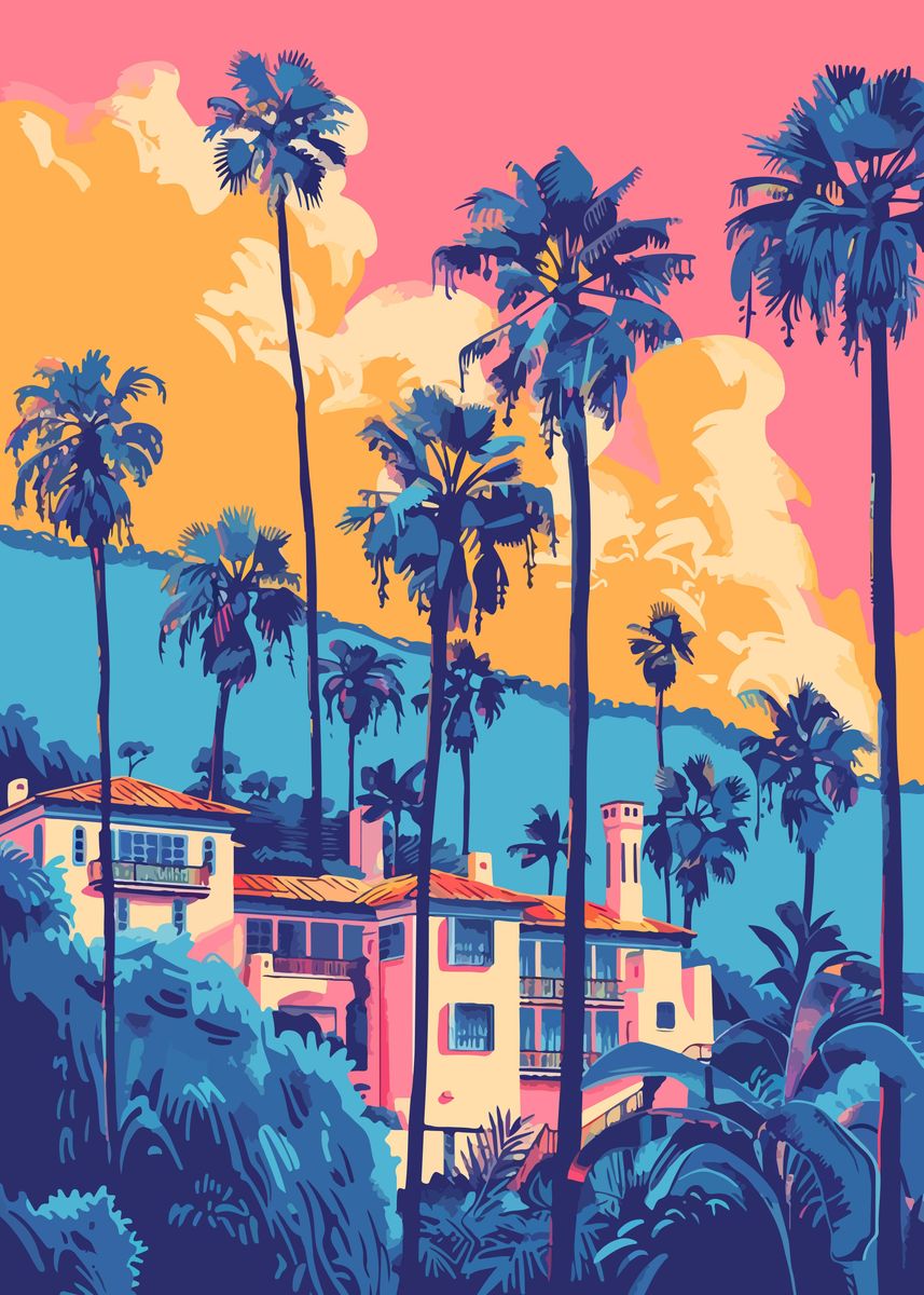 'California Sunset Art' Poster, picture, metal print, paint by LVTFCO ...