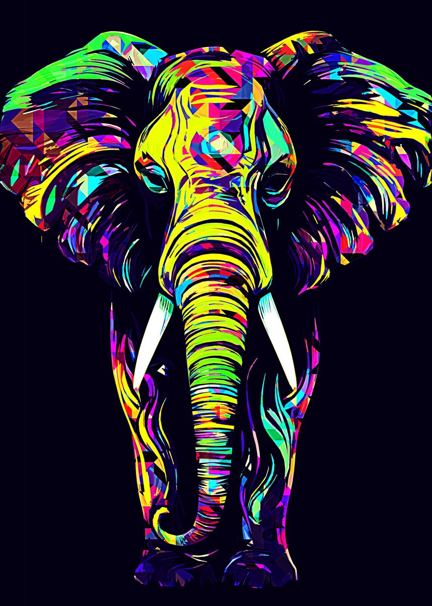 'Elephant style pop art ' Poster, picture, metal print, paint by ...