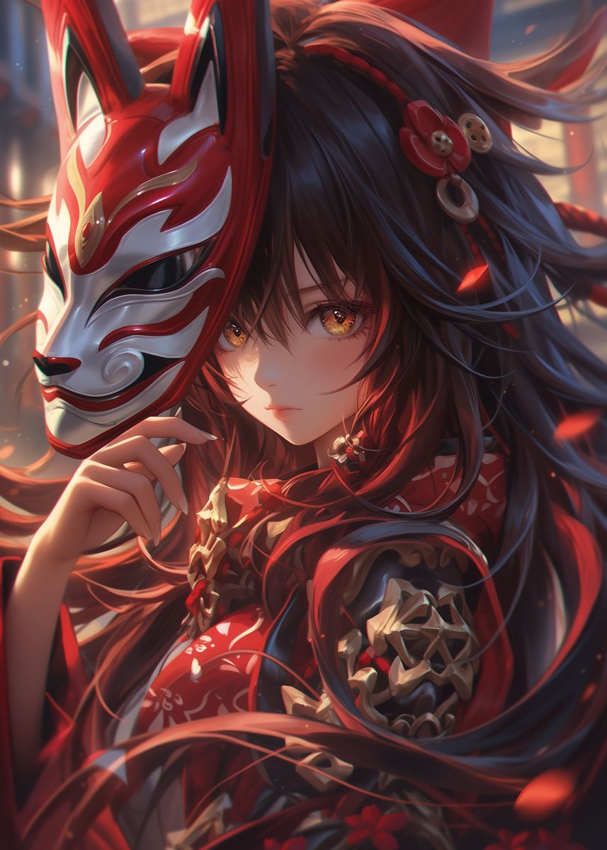 'Anime Fox Samurai' Poster, picture, metal print, paint by Hubilatt ...