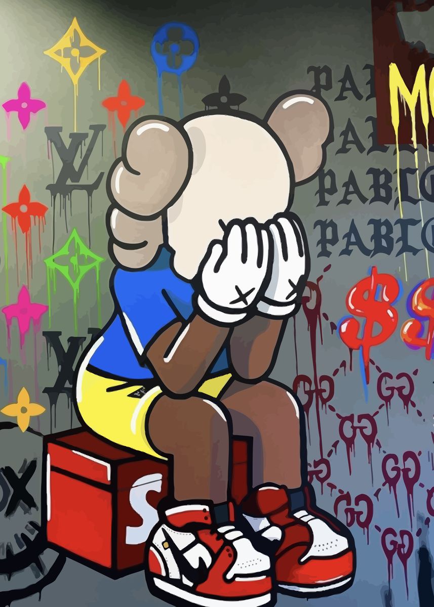 'Kaws graffiti' Poster, picture, metal print, paint by BB Creative ...