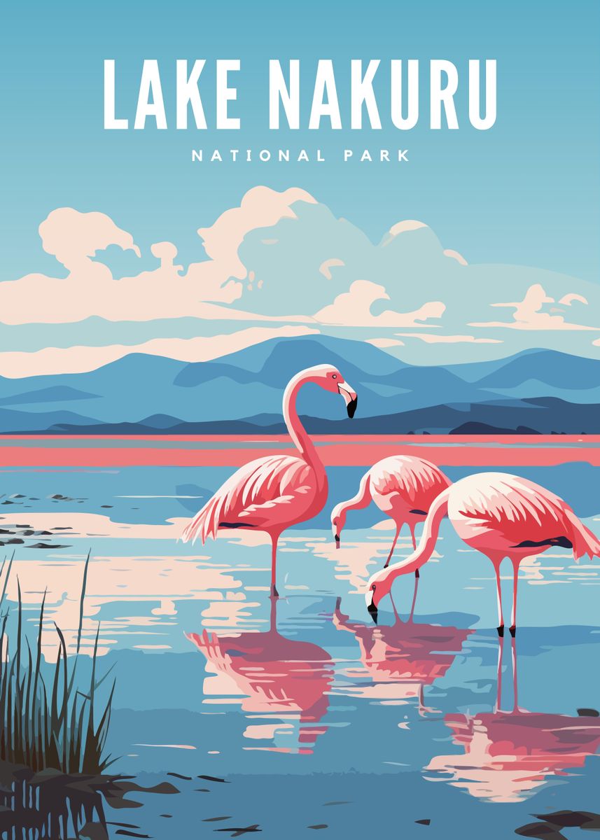 'Lake Nakuru National Park' Poster, picture, metal print, paint by Mark ...
