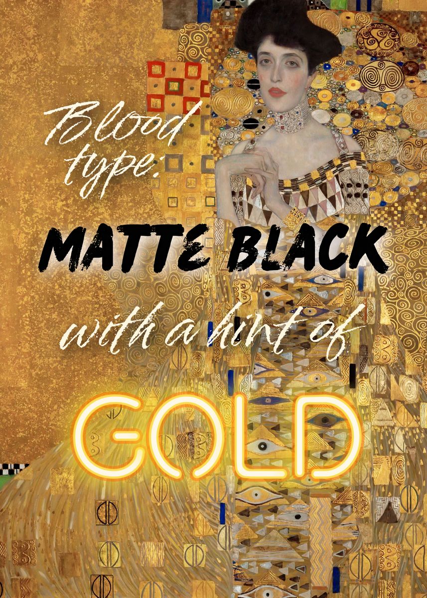 'Blood type matte black' Poster, picture, metal print, paint by Kerry ...