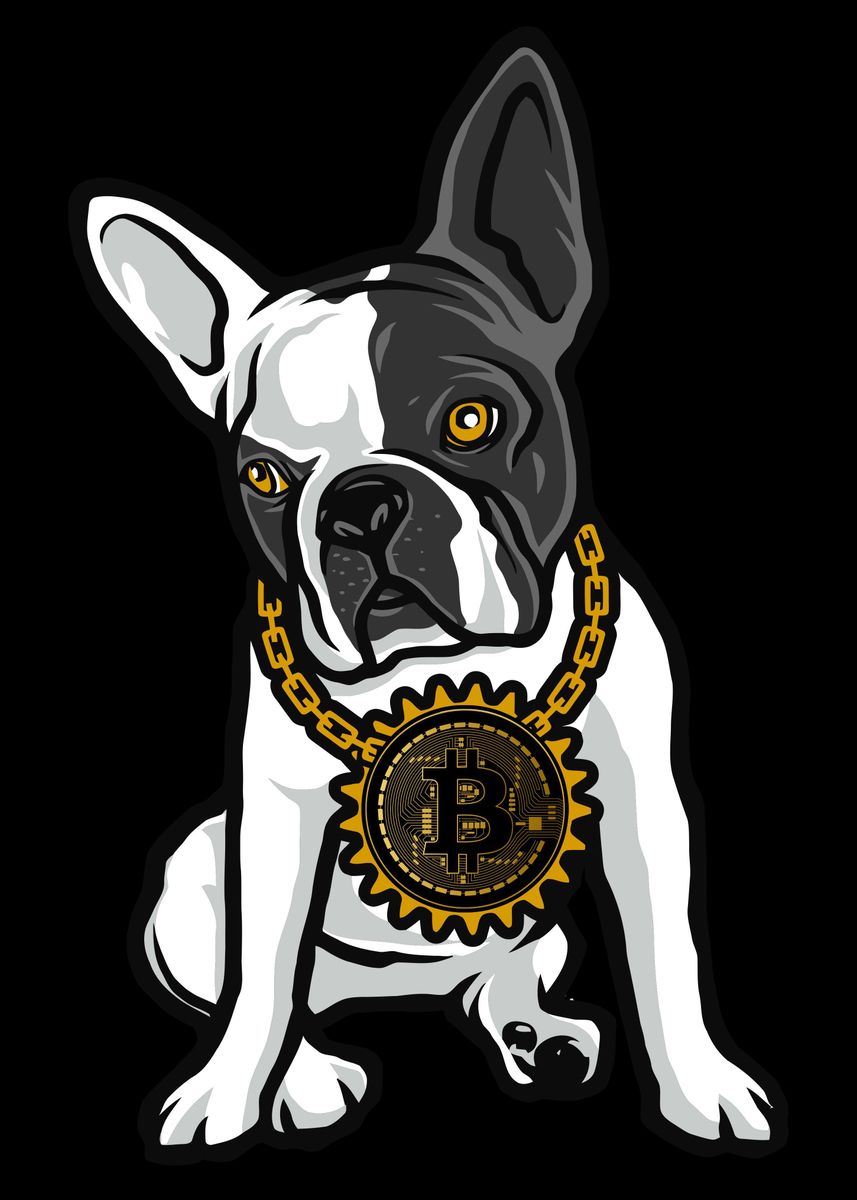 'Bitcoin Dog Stylish' Poster, picture, metal print, paint by Shamoon ...