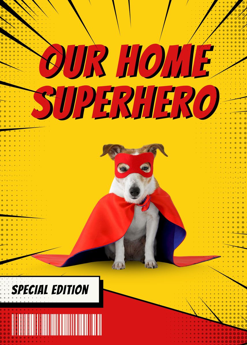 'Superhero Dog' Poster, picture, metal print, paint by ENZOKEN ART ...
