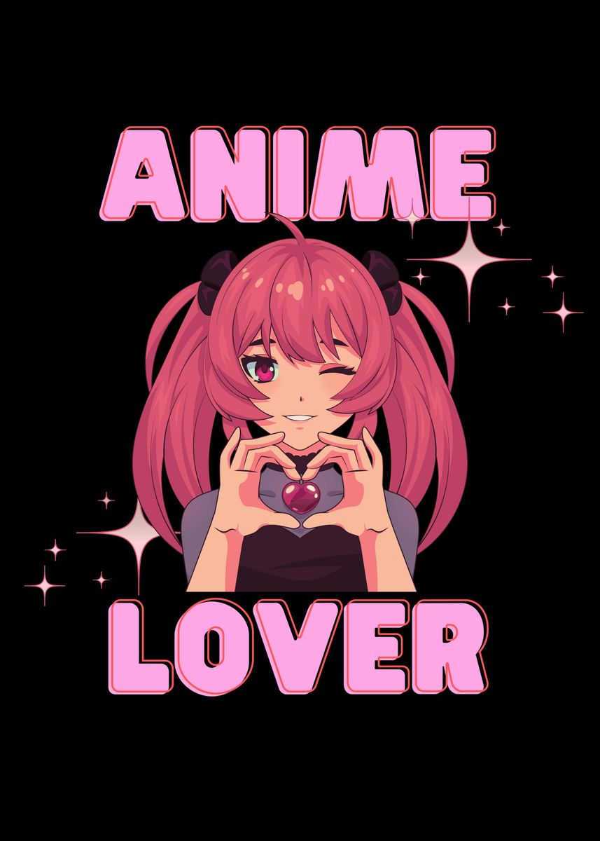 'Anime Lover' Poster, picture, metal print, paint by Luxe Art | Displate