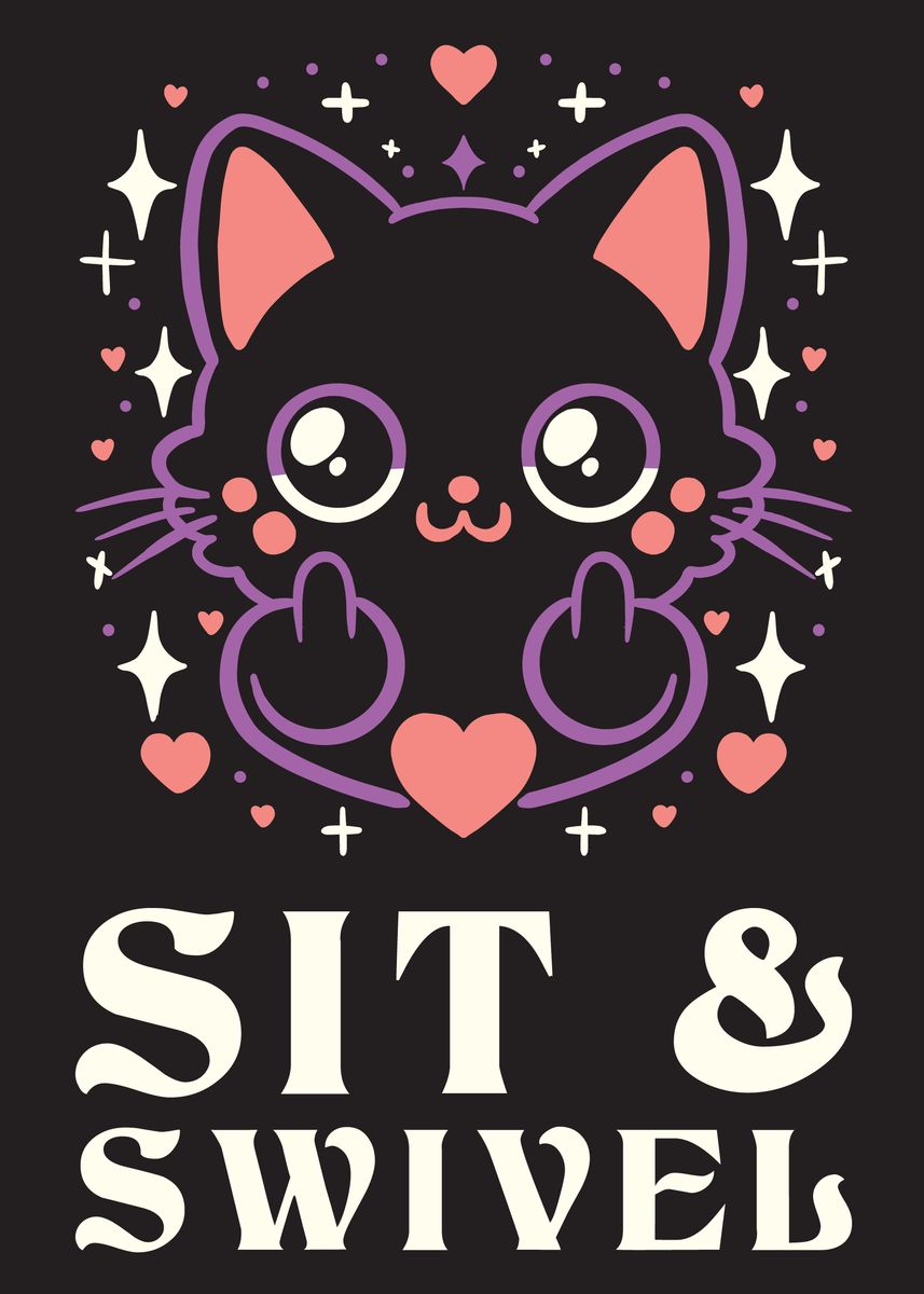 'Rude Kitty Magic' Poster, picture, metal print, paint by Just Jeff ...