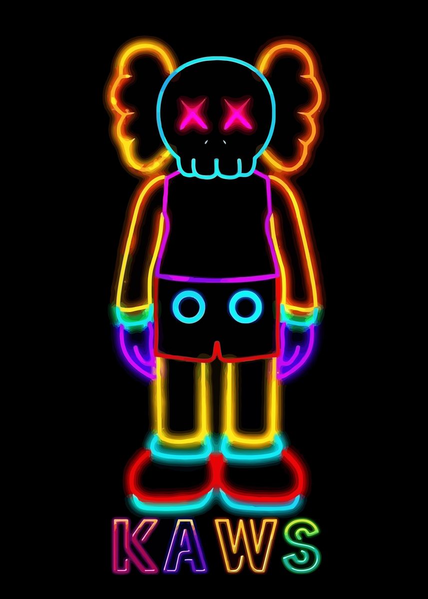 'Kaws Rainbows' Poster, picture, metal print, paint by BB Creative ...