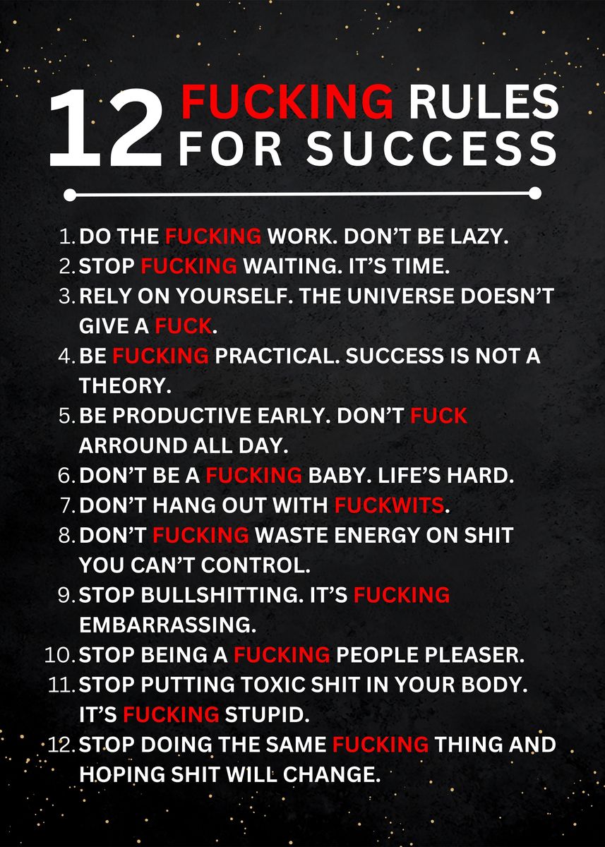 '12 Rules for Success' Poster, picture, metal print, paint by gani ...