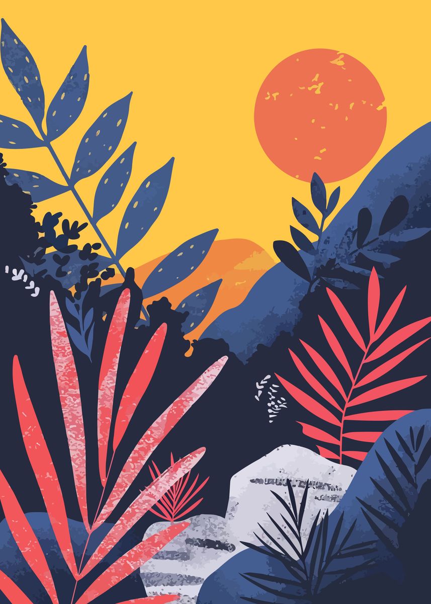 'Forest Nature Boho' Poster, picture, metal print, paint by LVTFCO ...