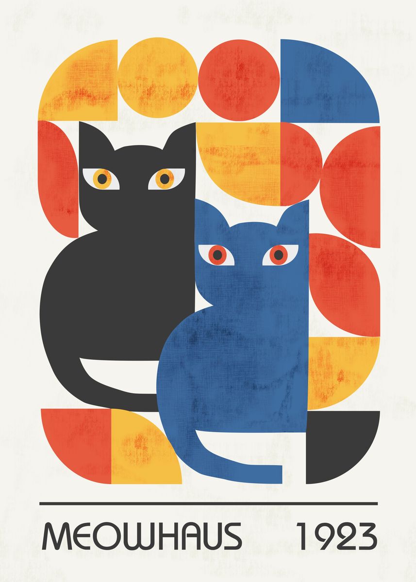 'MEOWHAUS 1923' Poster, picture, metal print, paint by Elan Harris ...