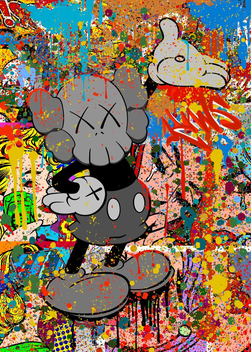 'Abstract graffiti kaws' Poster, picture, metal print, paint by Biopic ...