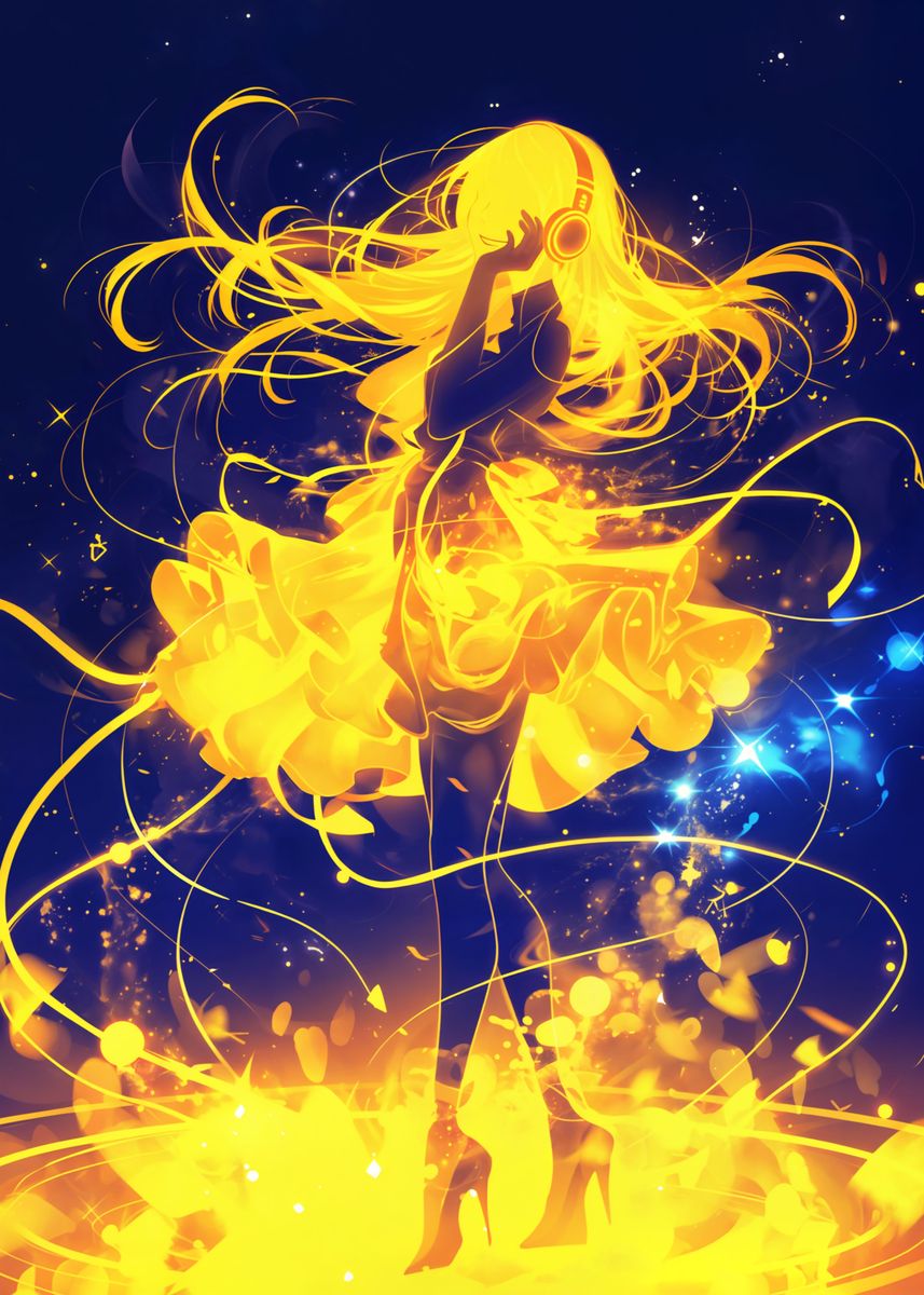 'Golden Dance' Poster, picture, metal print, paint by Skozva Vuka ...