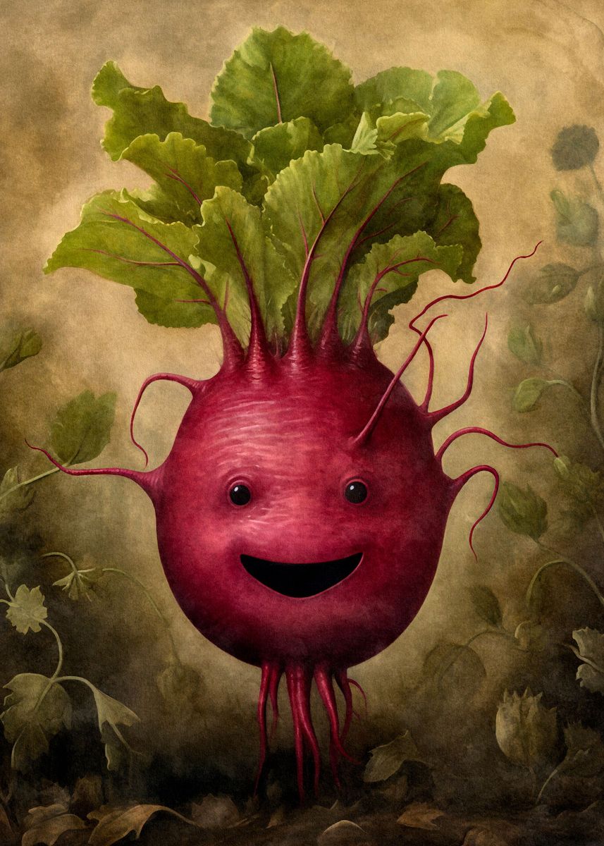 'Happy funny vegetable' Poster, picture, metal print, paint by ...