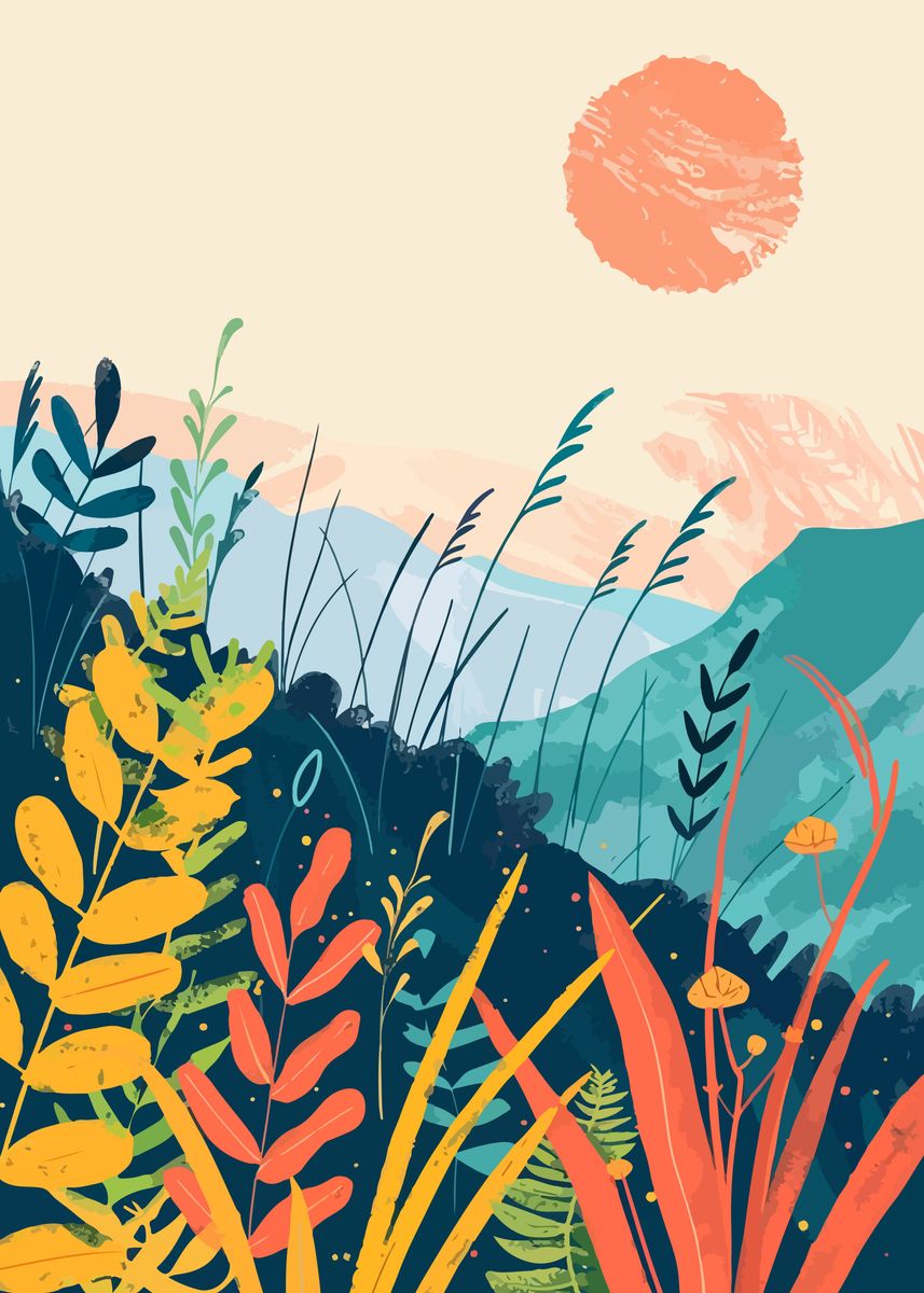 'Forest Nature Boho Art' Poster, picture, metal print, paint by LVTFCO ...