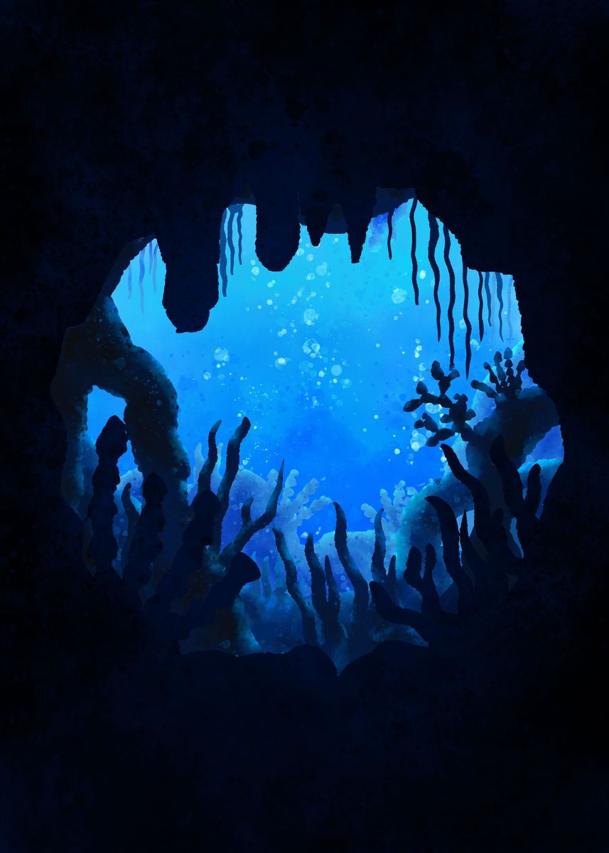 'Deep Ocean watercolor' Poster, picture, metal print, paint by ...