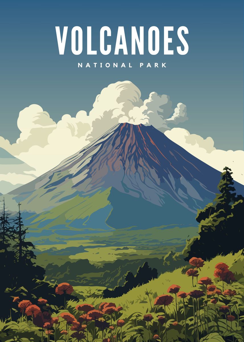 'Volcanoes National Park' Poster, picture, metal print, paint by Mark ...