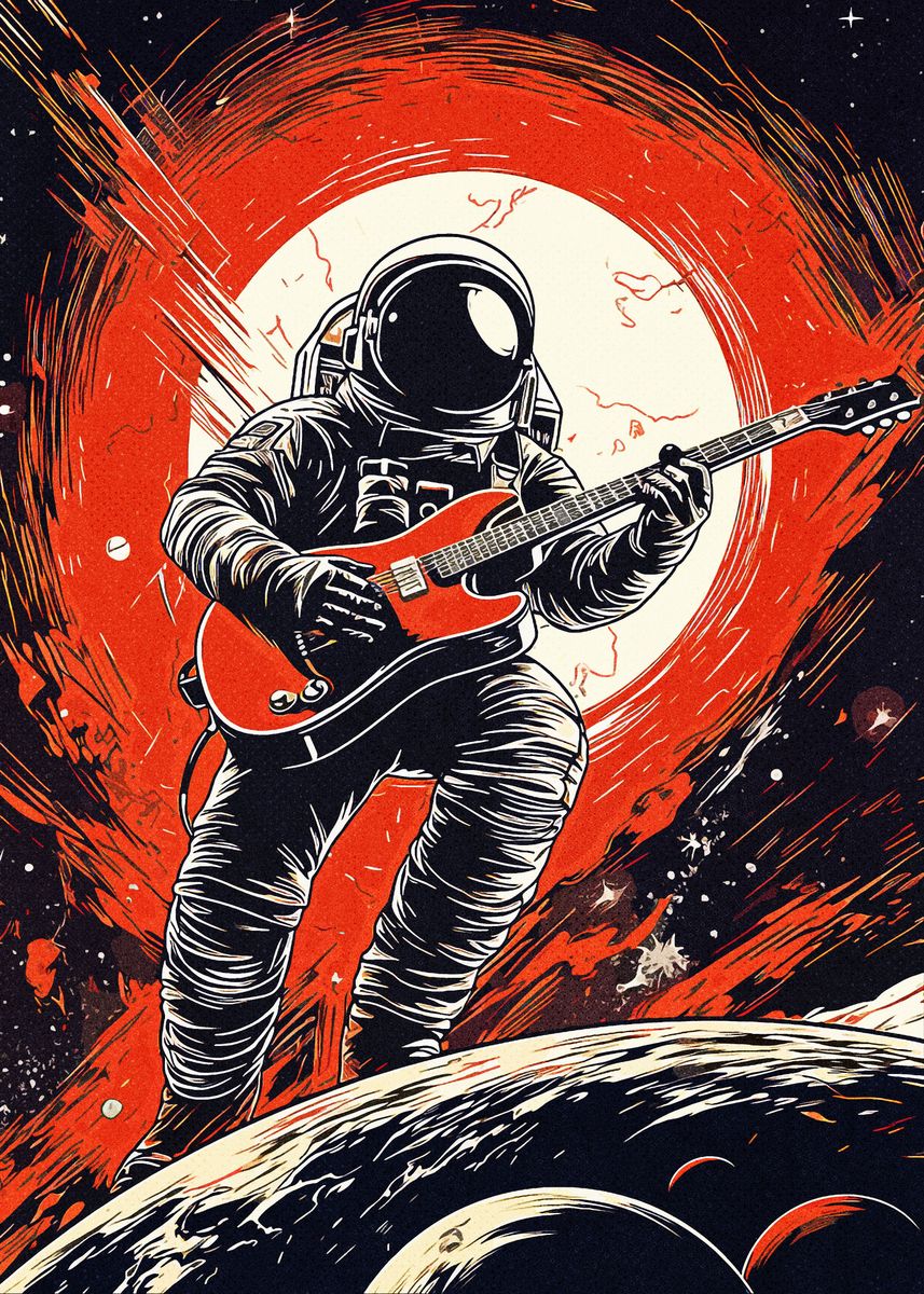 'Space Guitarist' Poster, picture, metal print, paint by Muh Asdar ...