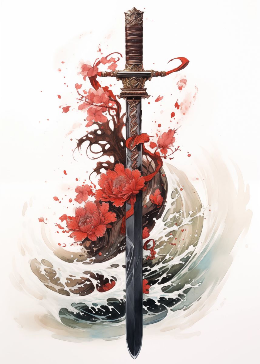 'Japanese Sword' Poster, picture, metal print, paint by Conor Ochoa ...