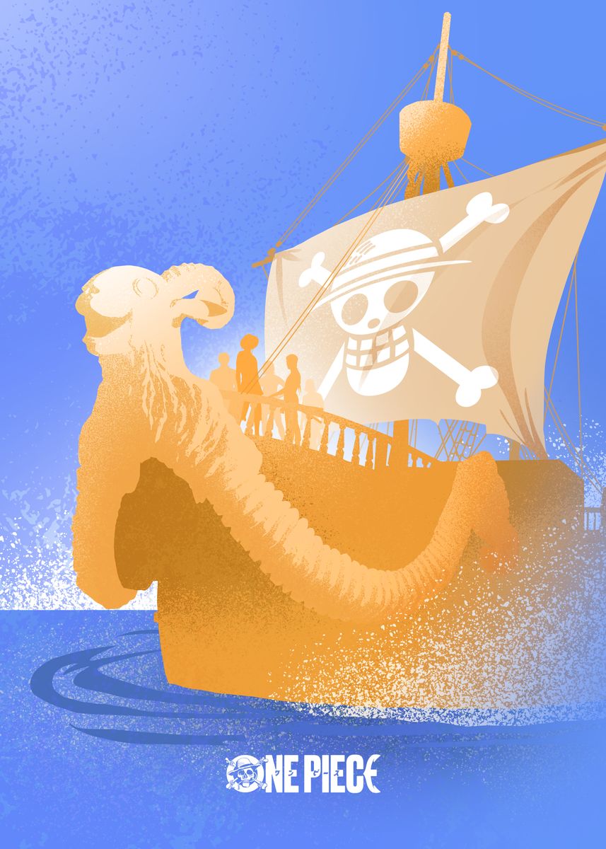 'Minimalistic Going Merry' Poster, picture, metal print, paint by One ...