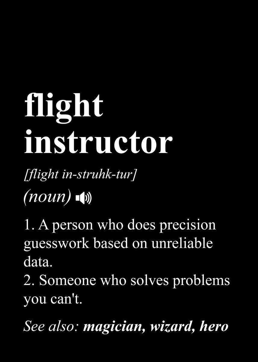 'Flight Instructor Funny' Poster, picture, metal print, paint by ...