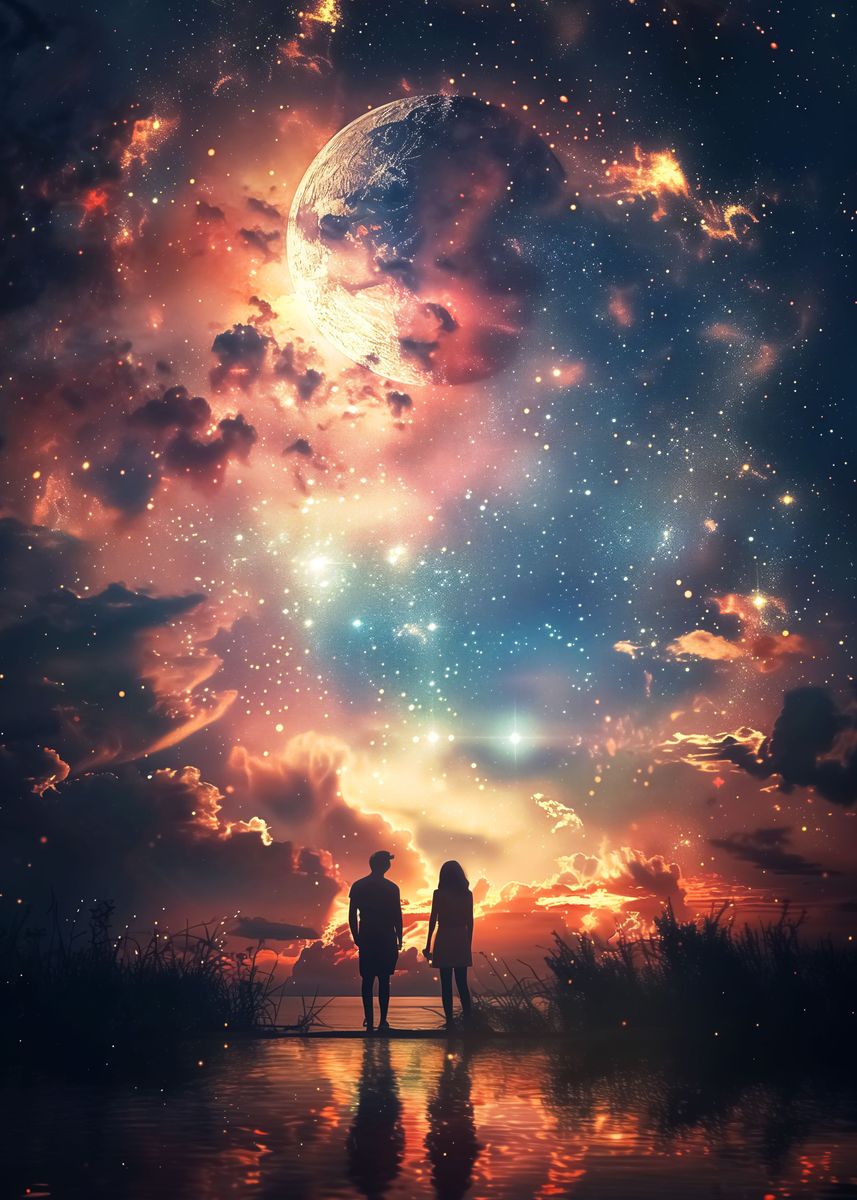 'Galaxy Sunset' Poster, picture, metal print, paint by Undermountain ...