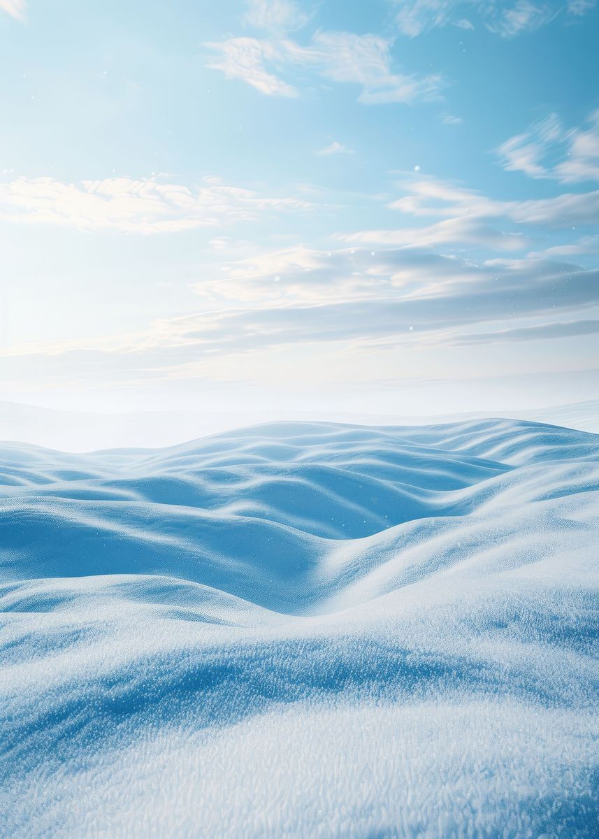 'Snowy Landscape' Poster, picture, metal print, paint by Jan | Displate