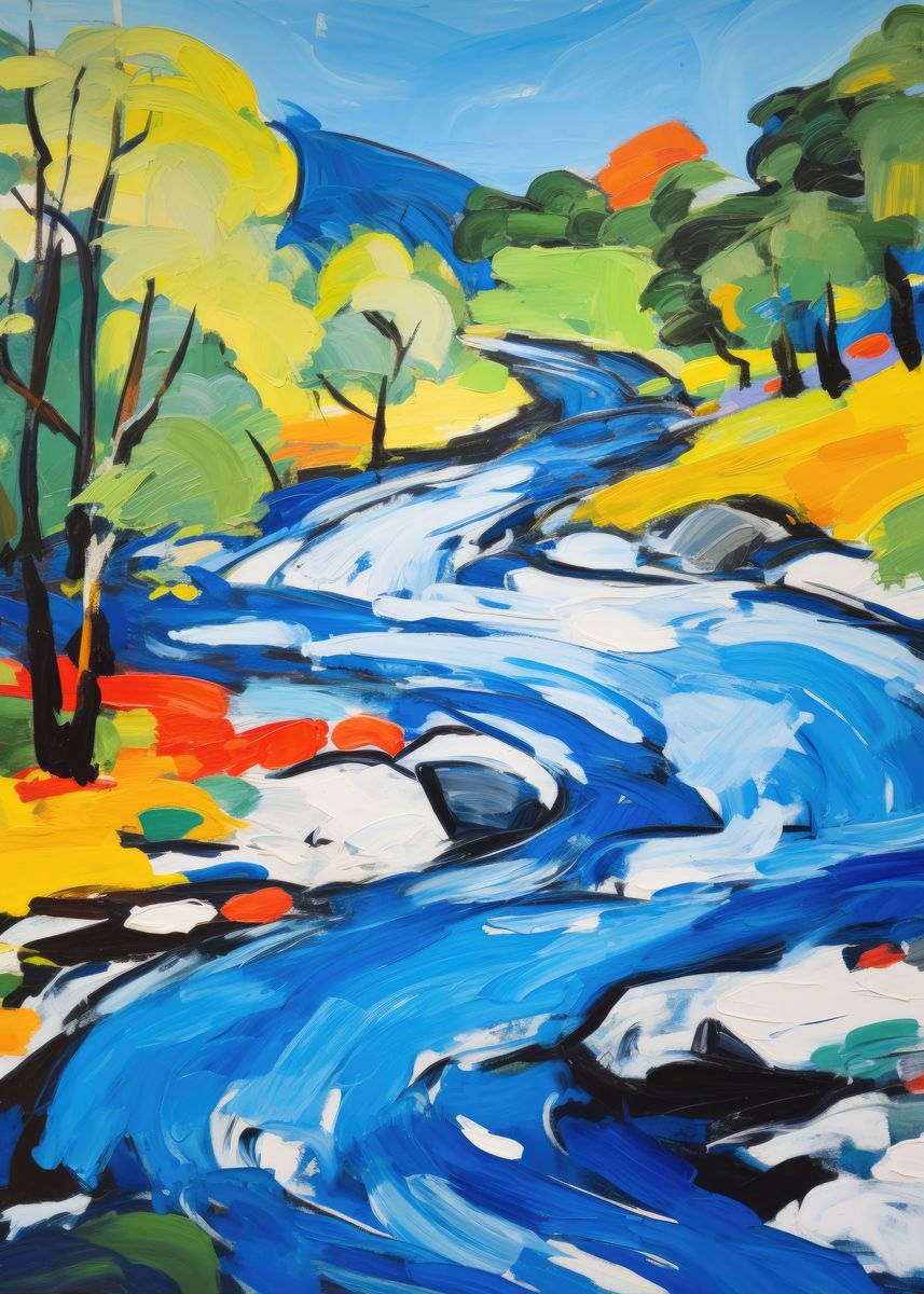 'Abstract Painting River' Poster, picture, metal print, paint by Shaon ...