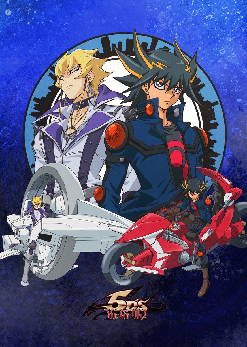 'Yusei & Jack' Poster, picture, metal print, paint by Yu-Gi-Oh! | Displate