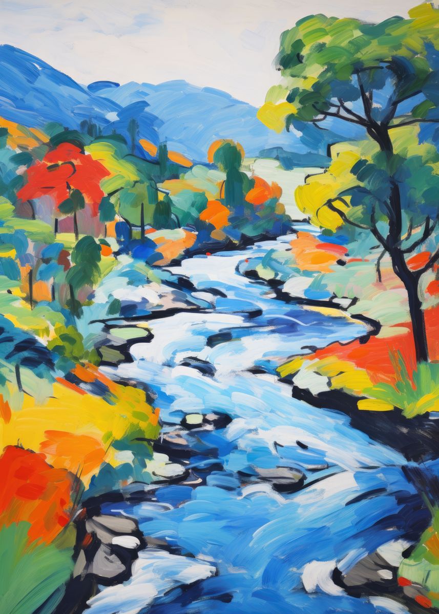 'Abstract Painting River' Poster, picture, metal print, paint by Shaon ...
