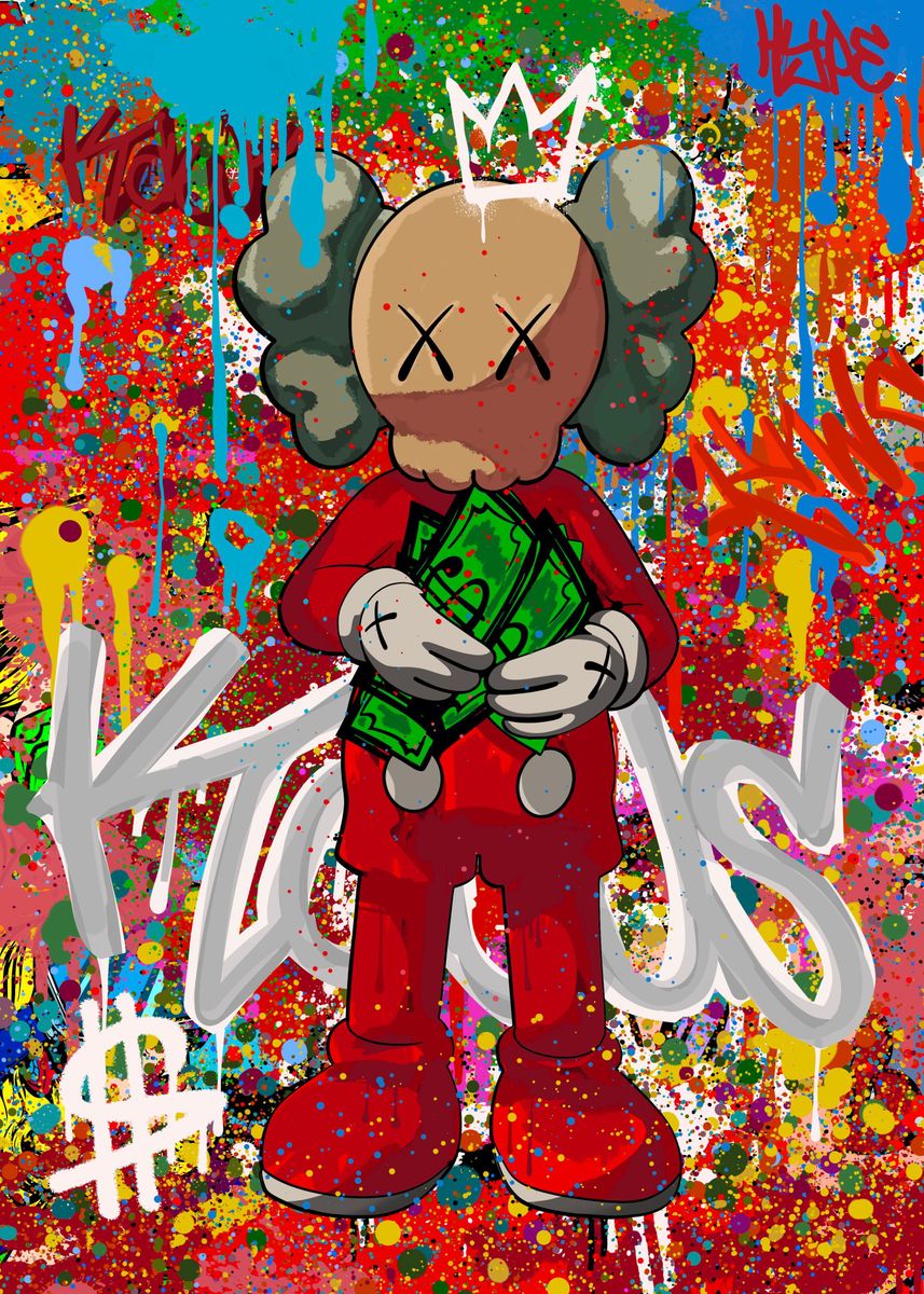 'Graffiti style kaws' Poster, picture, metal print, paint by Biopic ...