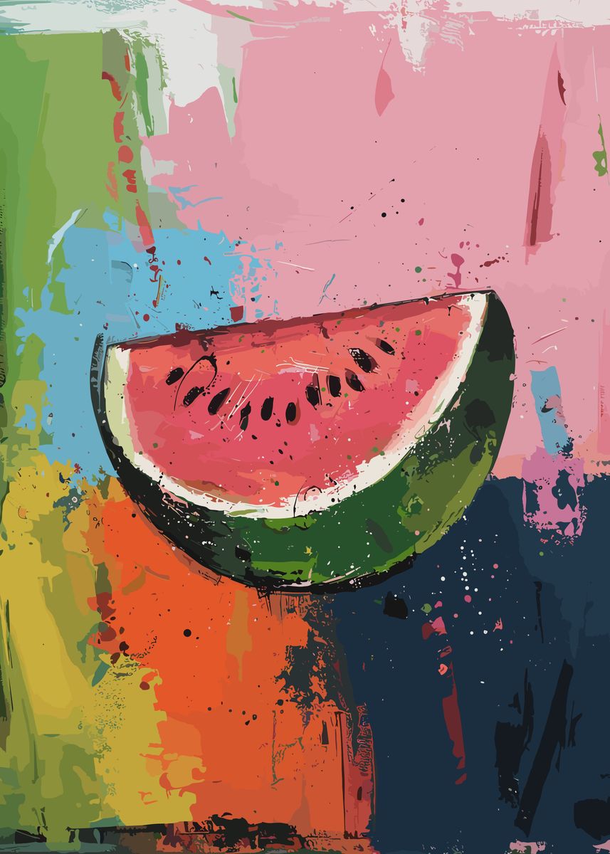 'Watermelon Symbol Flag Art' Poster, picture, metal print, paint by ...