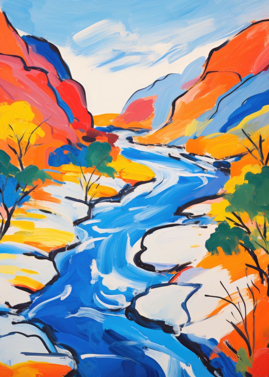 'Abstract Painting River' Poster, picture, metal print, paint by Shaon ...