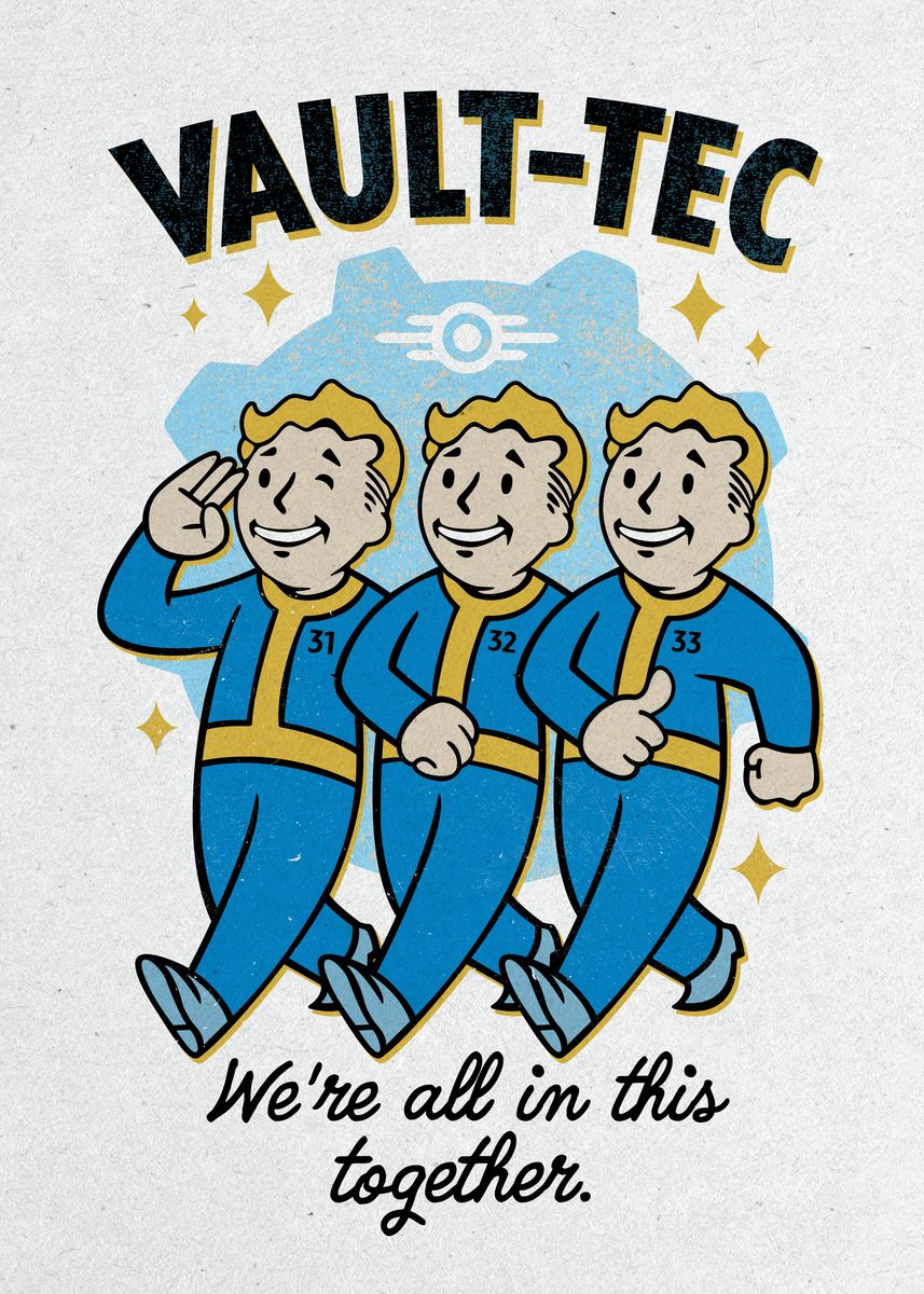'Vault-Tec' Poster, picture, metal print, paint by Fallout Series | Displate