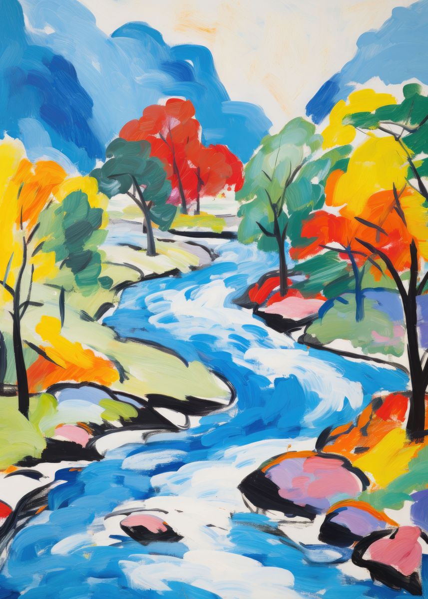 'Abstract Painting River' Poster, picture, metal print, paint by Shaon ...