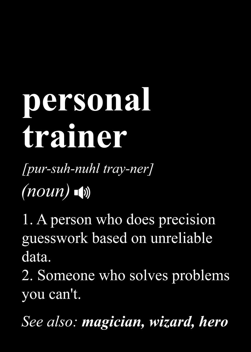 'Personal Trainer Funny Job' Poster, picture, metal print, paint by ...